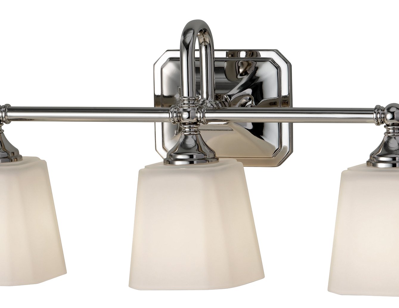 Kinkiet ścienny lampa klosz szkło opalowe kolor chromu trzy punkty ...